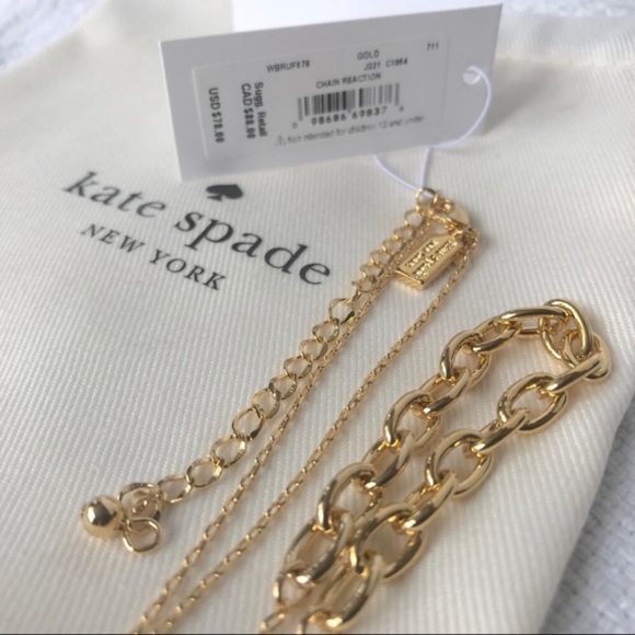 kate spade | Jewelry | Nwt Kate Spade Rhodium Plated Gold Tone Necklace ...
